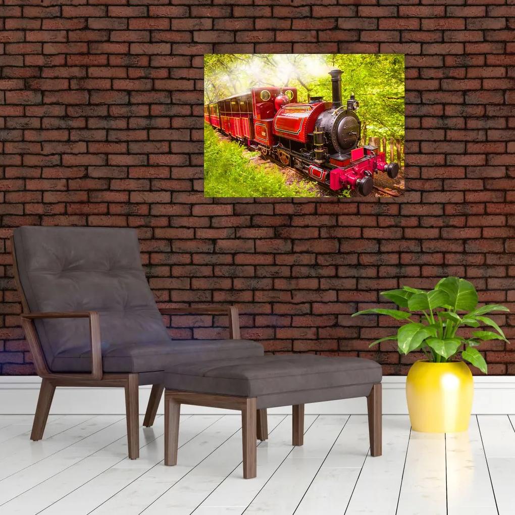 Skleněný obraz parního vlaku (70x50 cm)