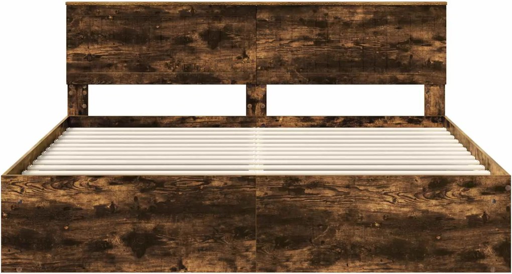 Rám postele Kouřový dub 180 x 200 cm Masivní borové dřevo 3410568