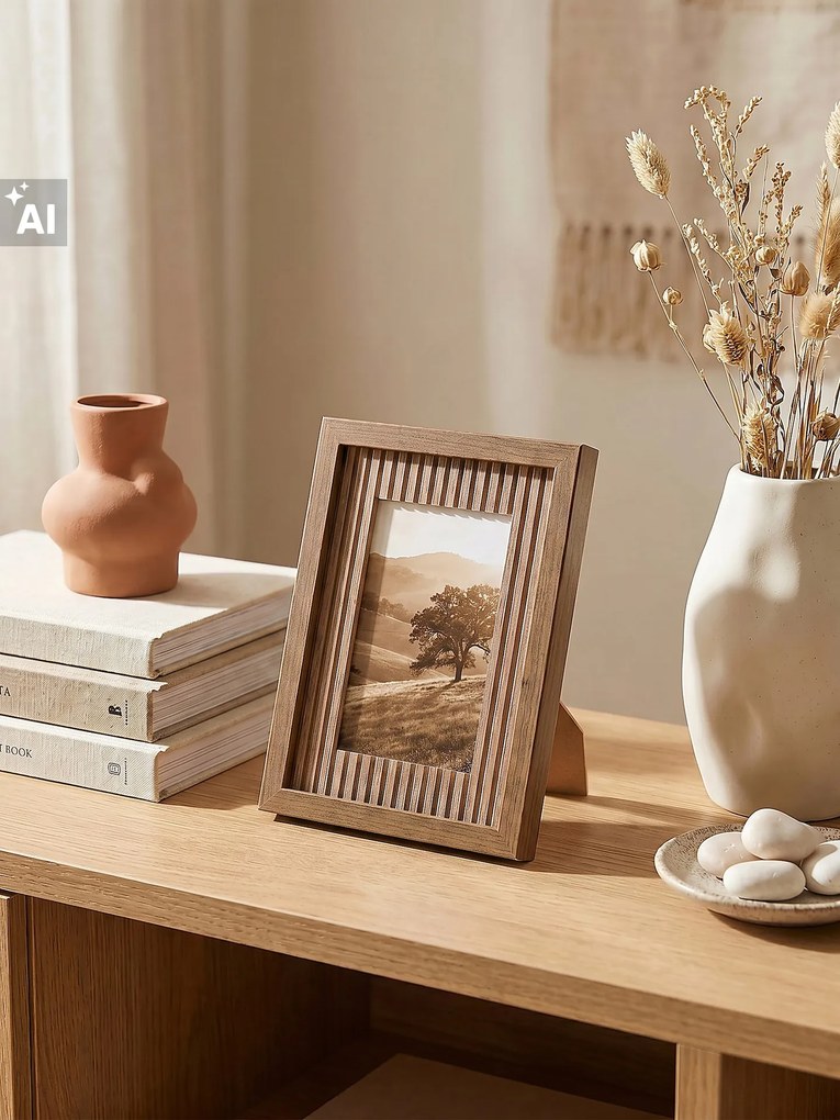 Sinsay - Rámeček na fotografie s žebrovanými prvky - béžová