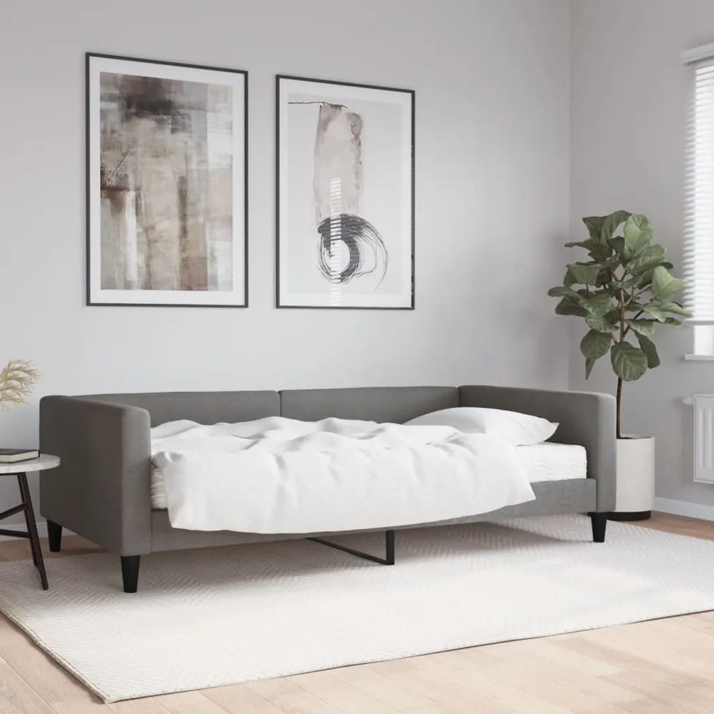 Válenda s matrací tmavě šedá 100 x 200 cm textil 3196566