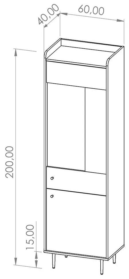 Obývací stěna VASINA | 6 dílů | dub brandy castello