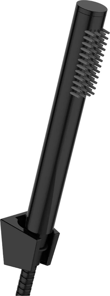 Invena Alonia, vanová baterie s ruční sprchovou soupravou, černá lesklá, INV-BW-70-004-V
