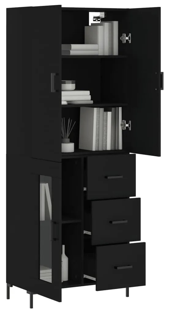 Skříň highboard černá 69,5 x 34 x 180 cm kompozitní dřevo - Default Title