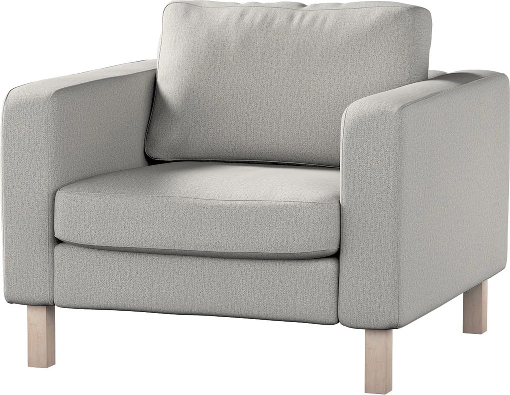 Potah na křeslo IKEA Karlstad, krátký barva šedá látka pletený vzor