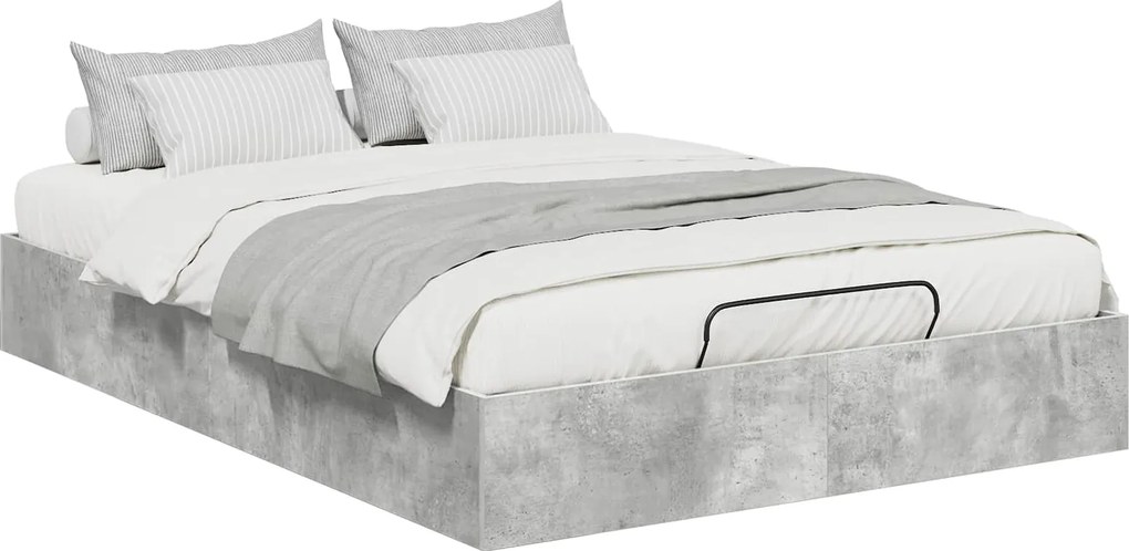 Ottoman postel Betonově Šedá 140 x 200 cm Dřevěný materiál 3409272