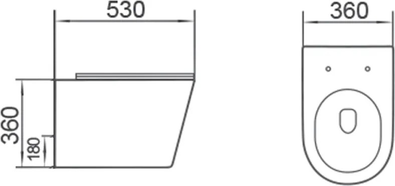 Mexen Rico 2.0 WC Miska Rimless Tornado se zpomalujícím zavíráním, duroplast, lesklá bílá - 3072L4000T