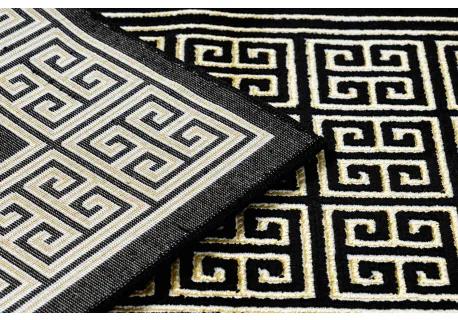 Dywany Luszczow Kusový koberec, Běhoun GLOSS moderni 6776 86 rám, černý / zlato Rozměr koberce: 70 x 250 cm