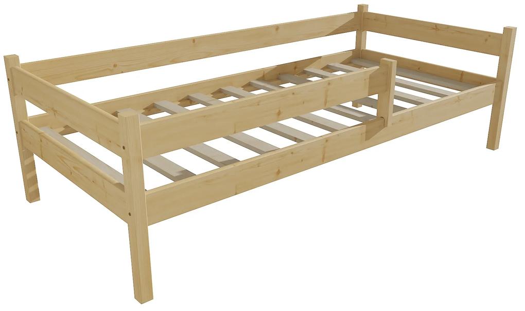 Vomaks Dětská postel DP 027 se zábranou Rozměr: 90 x 180 cm, Barva: surové dřevo
