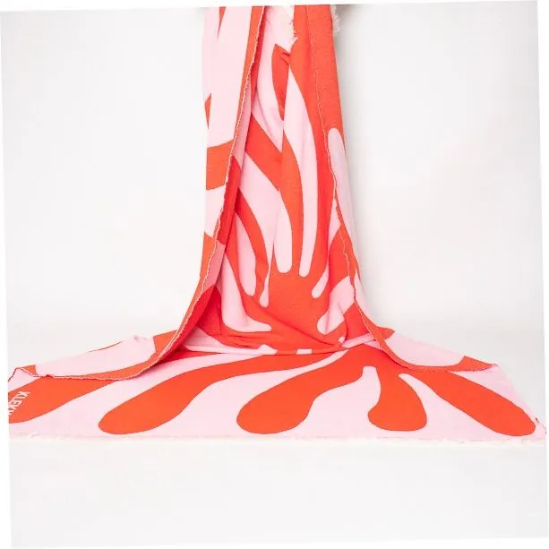 KLEKKS Bavlněný pléd Klekks No. 5 (140 x 200 cm), červená barva, textil