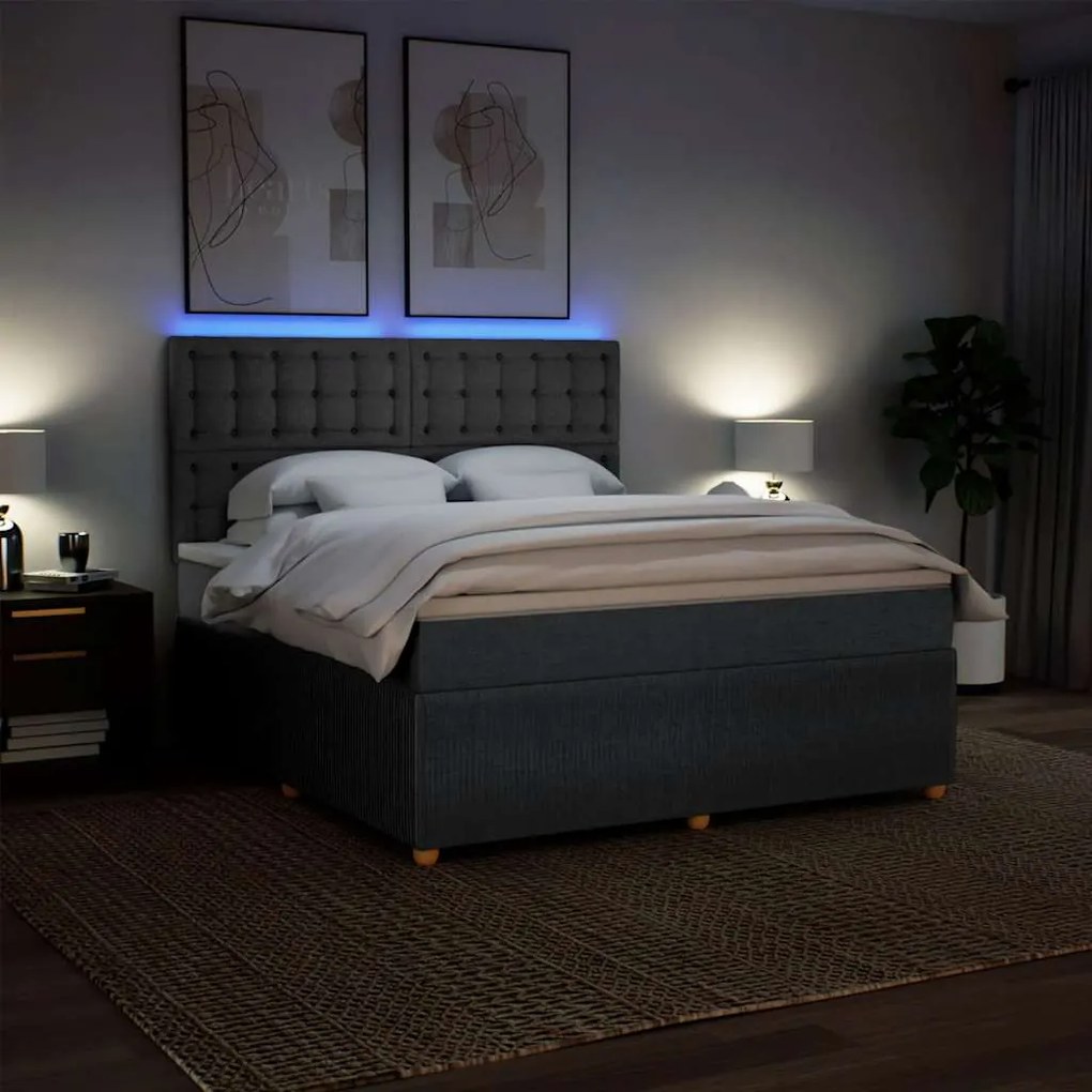 Box spring postel s matrací tmavě šedá 180x200 cm textil 3294450