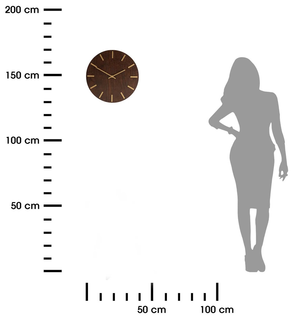 Nástěnné hodiny Woody, hnědá