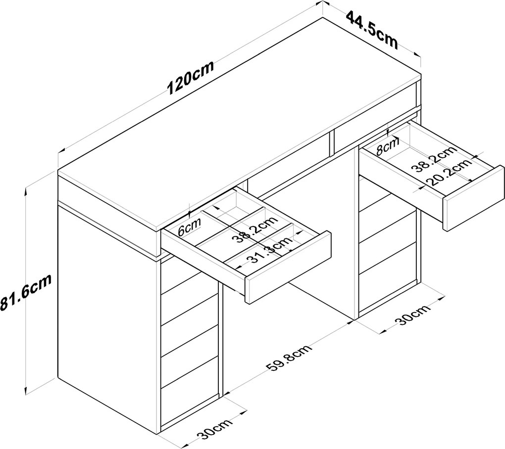 MALNATE kosmetický stolek, bílá