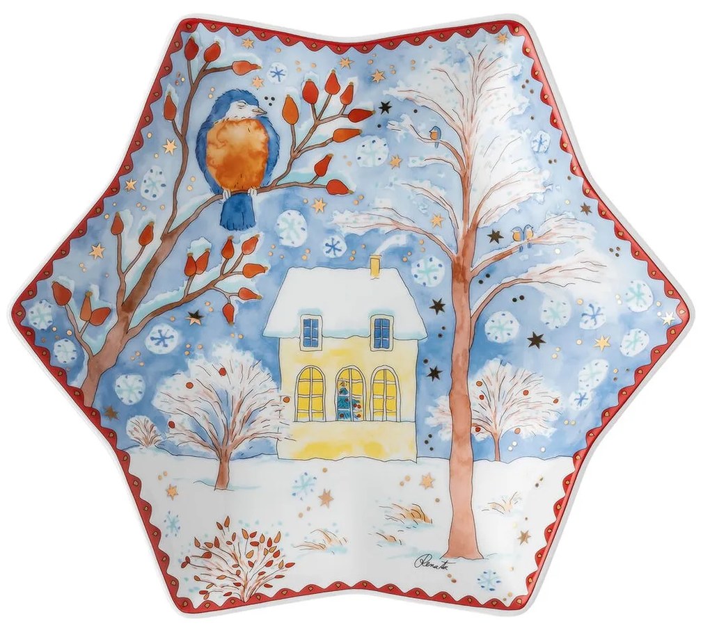 Vánoční talíř / tác na cukroví ve tvaru hvězdy, Štědrý večer, Ø 24 cm Rosenthal