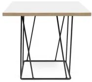 Tone Hone Konferenční stolek  Boko 50 x 40 cm (Bílá (mat) s překližkovými hranami a černou ocelí)