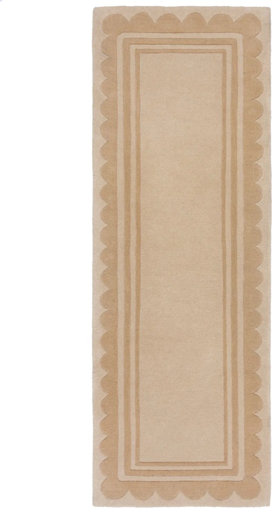 Flair Rugs, Ručně všívaný běhoun Lois Scallop Natural, 80x230, béžová, chodba / předsíň