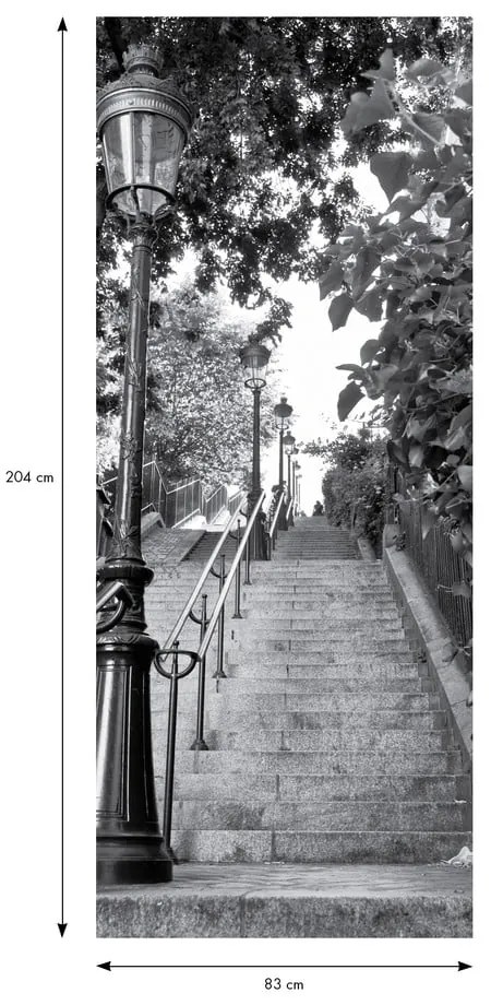 Adhezivní samolepka na dveře Ambiance Parisian Stairs