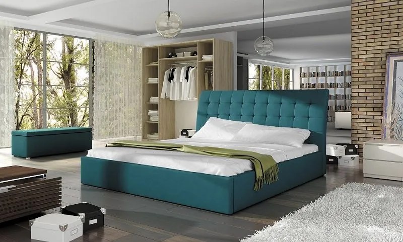 Manželská postel TERASSO - 160 x 200 cm - eko kůže