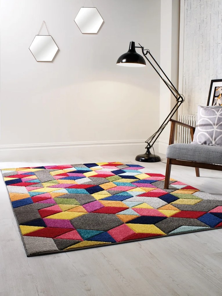 Flair Rugs, Kusový koberec Spectrum Dynamic Multi, 80x150, vícebarevná, ložnice