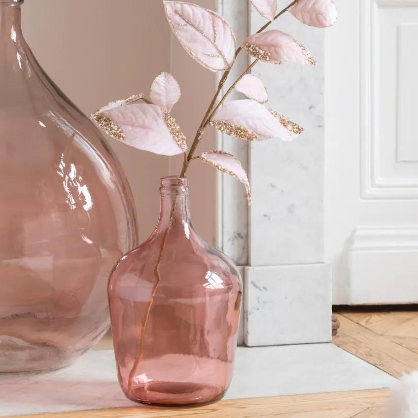 Růžová skleněná váza J-Line Sadona 30 cm
