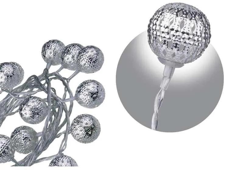 EMOS Lighting LED girlanda - stříbrné koule, 3m, IP20, studená bílá