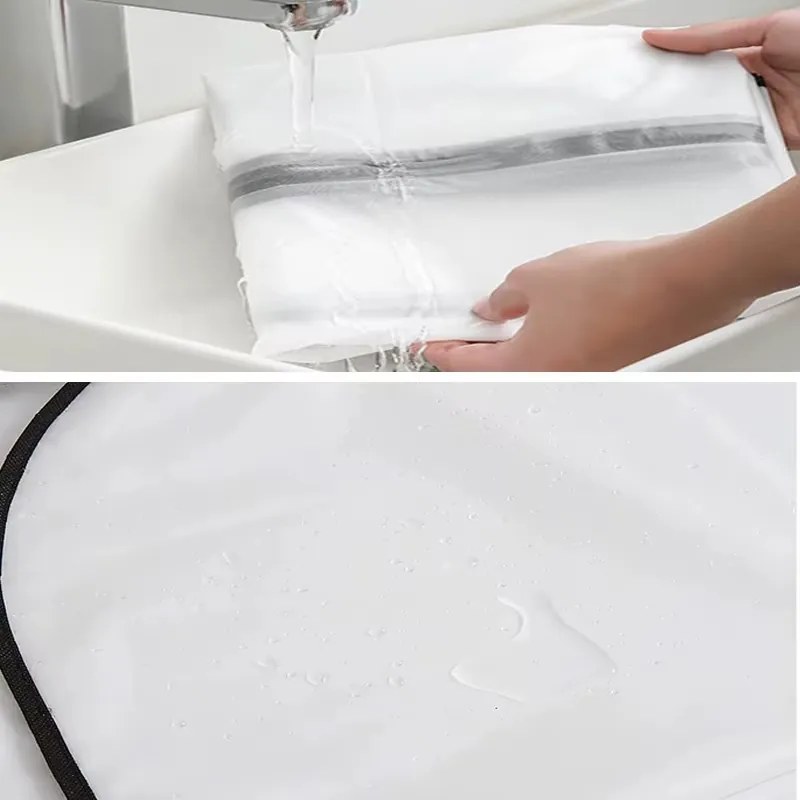 Arte Regal Textilní úložný box na uschování oblečení a ložního prádla, WHITE KIPIT, 80x45x15, bílý