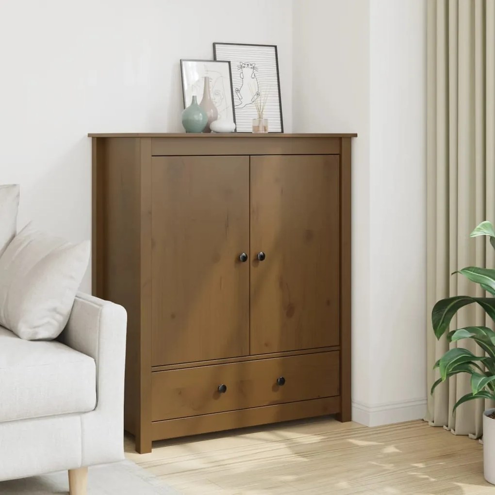 Skříň highboard medově hnědá 83x41,5x100 cm masivní borovice