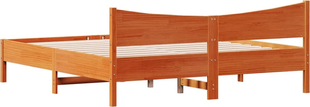 Postel bez matrace voskově hnědá 200 x 200 cm masivní borovice 3216359