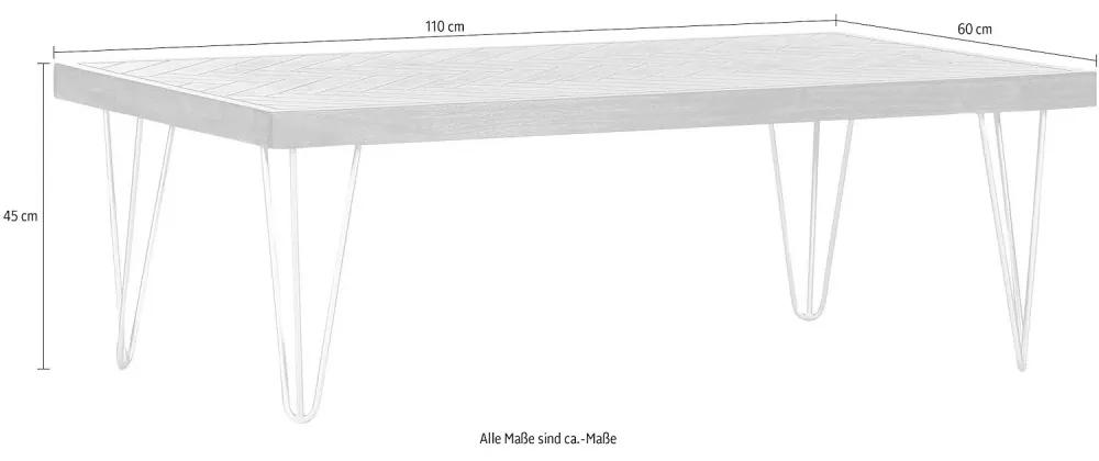 Massive home | Designový konferenční stolek 110x60 Bone z masivní akácie MH68138-110
