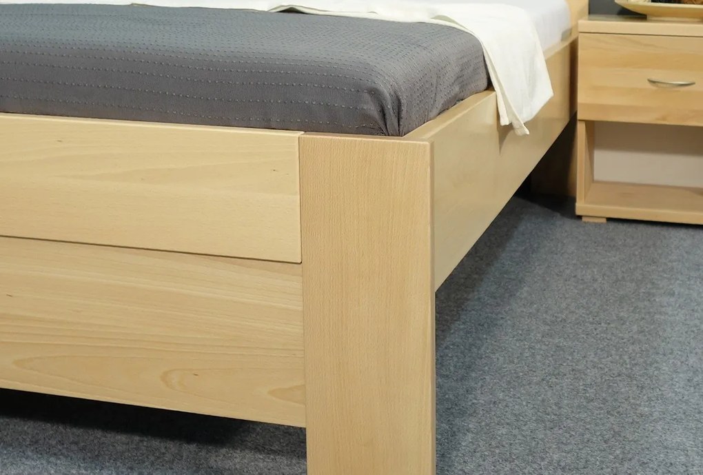 Zvýšená postel z masivu Rita, masiv buk, 140x220