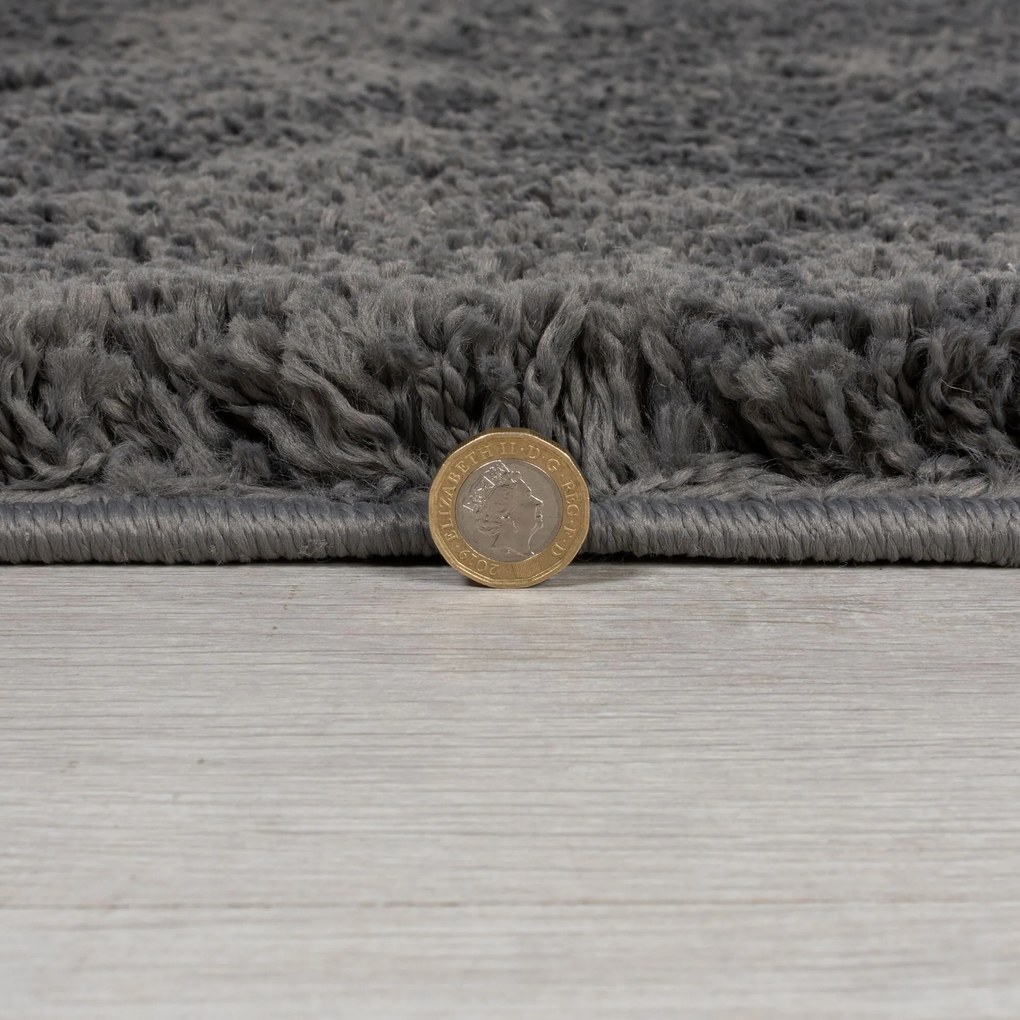 Flair Rugs, Kusový koberec Shaggy Teddy Charcoal, 200x290, šedá, ložnice