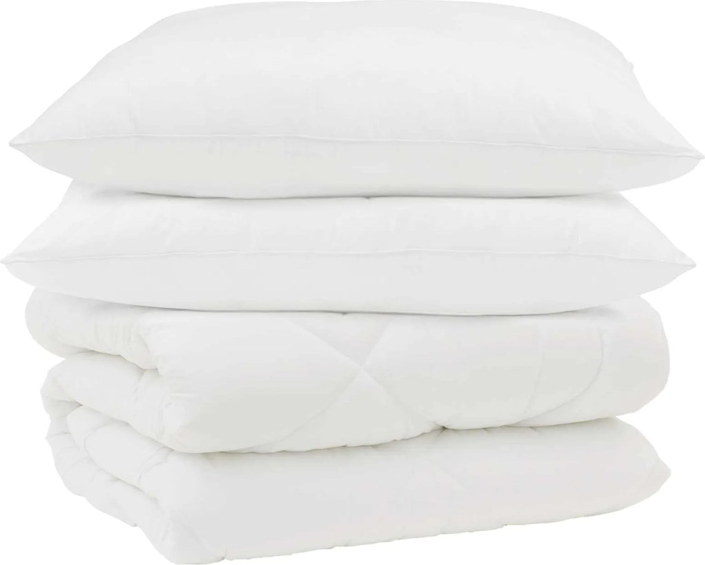 Zimní přikrývka s polštářem 3 ks Bílá Mikrovlákno 3377756