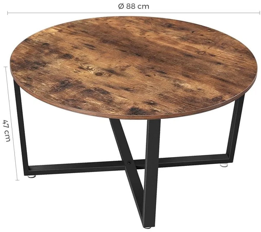 Artenat Konferenční stolek Stella, 88 cm, hnědá / černá