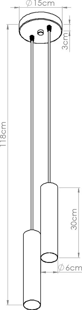 Závěsné svítidlo Lagos, 2x černé kovové stínítko,