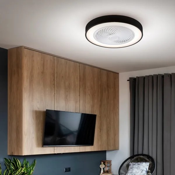 Brilagi-LED Stmívatelné svítidlo s ventilátorem LED/30W/230V 3000-6500K černá+DO