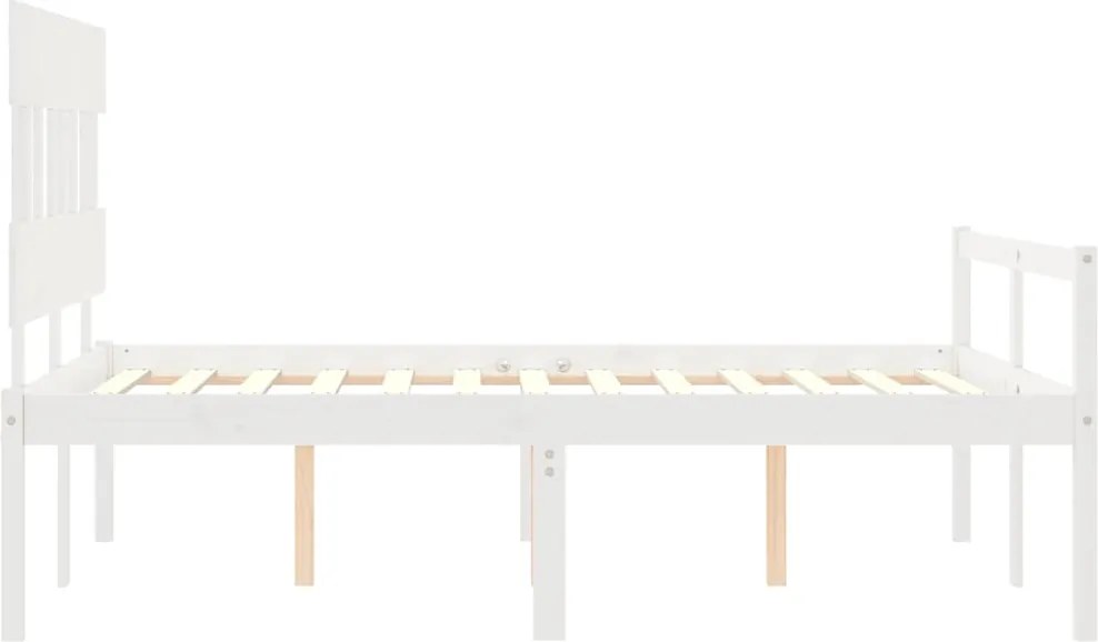 Postel s čelem pro seniory bílý 120x200 cm masivní dřevo 3195412