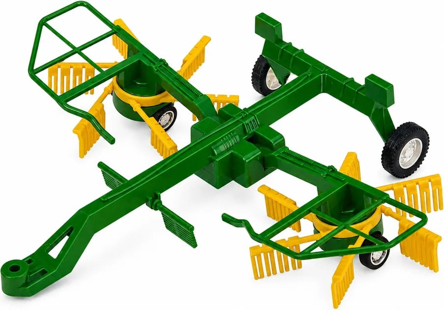 LEAN Toys Zemědělský traktor s hrabací lištou, dálkově ovládaný RC, se světly, měřítko 1:24