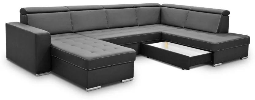 Casarredo - Komfort nábytek Rozkládací sedací souprava do U CONVERSO s úložným prostorem, výběr látek SK3 | potah: solar 63,Vyberte si umístění otomanu:: otomanu na pravé straně
