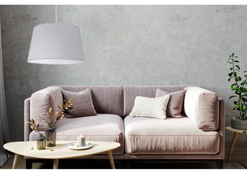 Závěsné svítidlo Gaja, 1x světle šedé textilní stínítko, (fi 44cm), w
