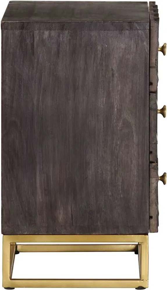 Noční stolek černý 40 x 30 x 50 cm masivní mangovníkové dřevo 320813