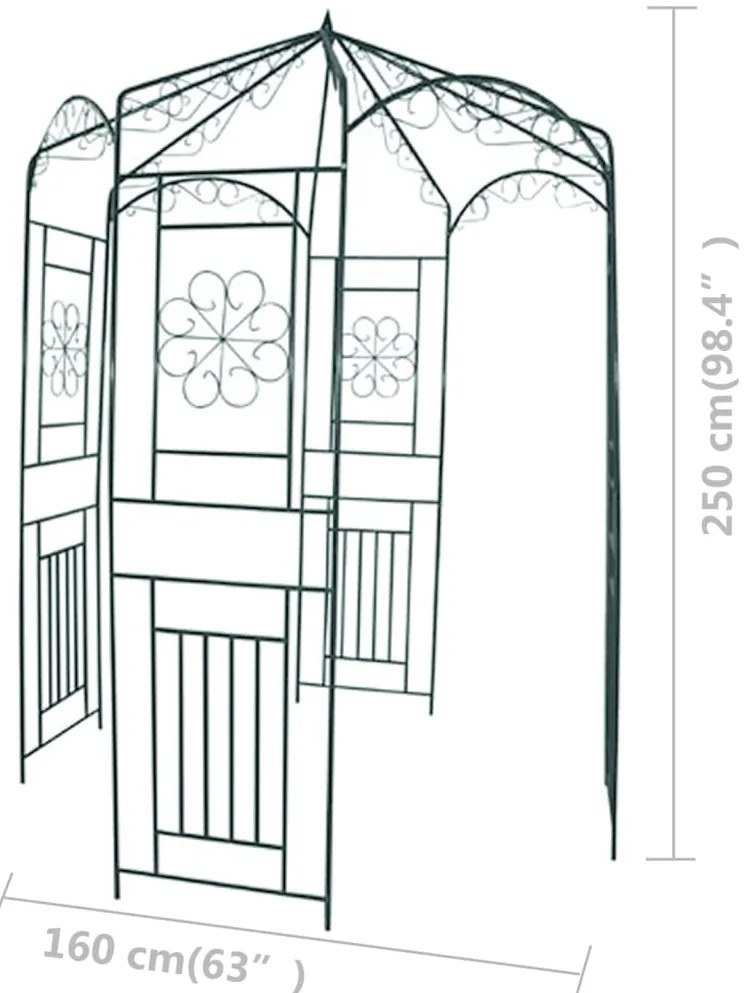 vidaXL Marketos Zahradní oblouk 250 cm tmavě zelený