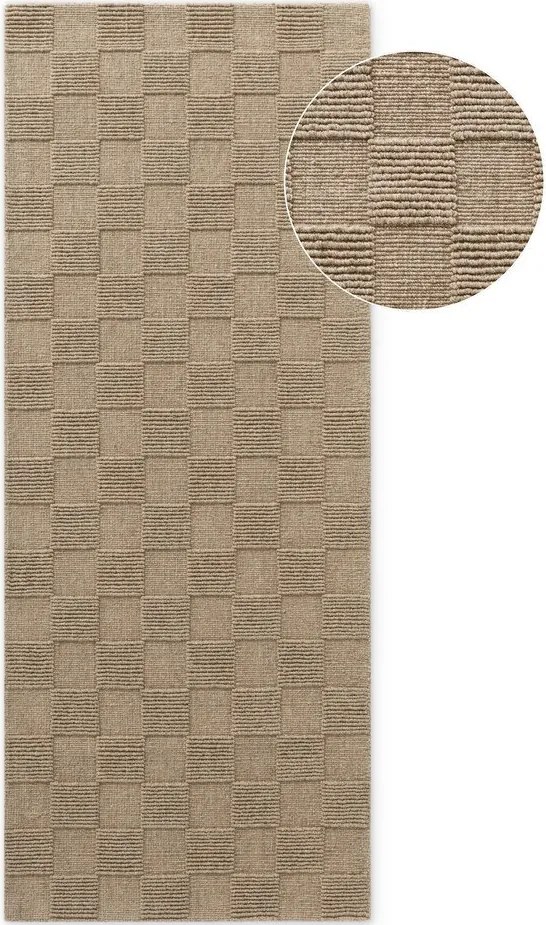 Hnědý ručně tkaný vlněný běhoun 80x200 cm Scala – Villeroy&Boch