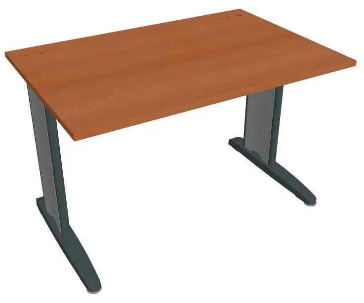 Stůl pracovní rovný 120 cm - Hobis Flex FS 1200 Dekor stolové desky: třešeň, Barva nohou: černá