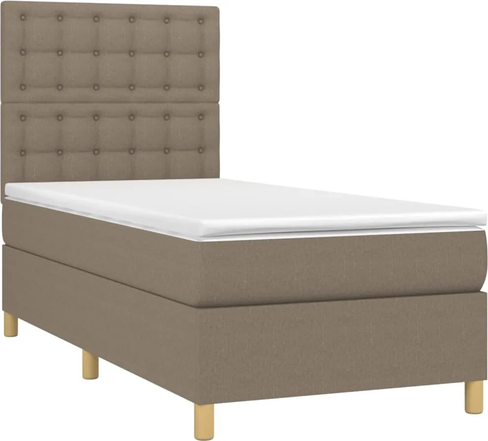 Box spring postel s matrací taupe 80x200 cm textil 3142613