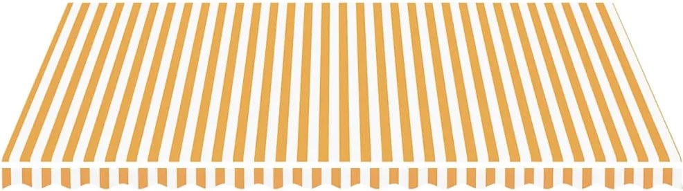 Náhradní plachta na markýzu žlutá a bílá 500 x 350 cm polyesterová 311942