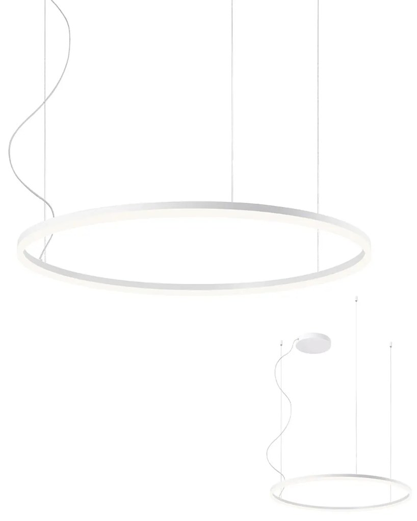 Redo 01-1914 závěsné LED stmívatelné svítidlo Orbit pískově bílá, 55W, 4000K, ø80cm