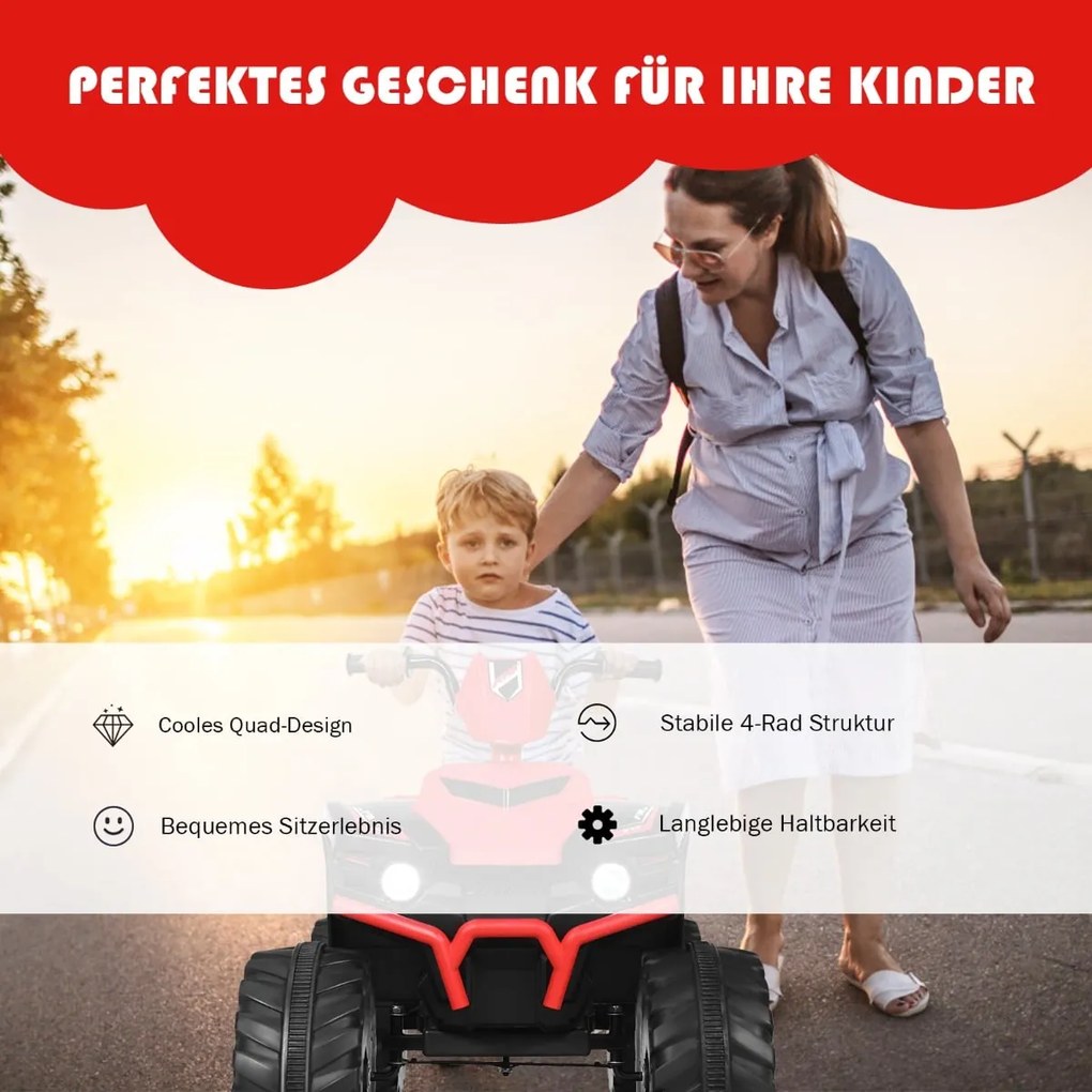 Costway 12 V elektrická dětská čtyřkolka se světlomety Mini elektrická čtyřkolka