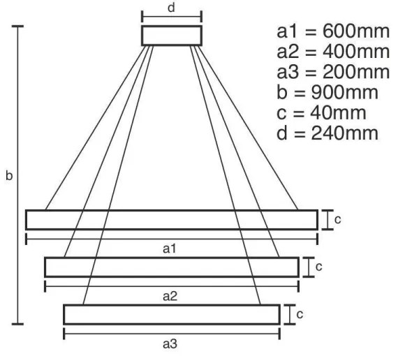 LED Stmívatelný lustr na lanku LED/85W/230V 3000-6500K + dálkové ovládání