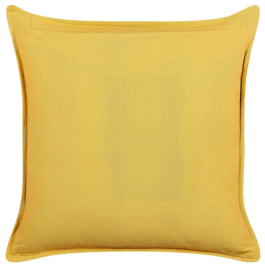 Sada 2 sametových polštářů 45 x 45 cm žluté RAPIS Beliani
