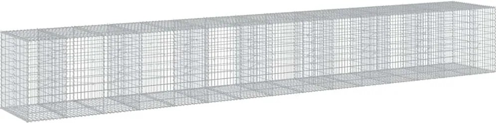 Gabionový koš s víkem 750 x 100 x 100 cm pozinkované železo 3295203