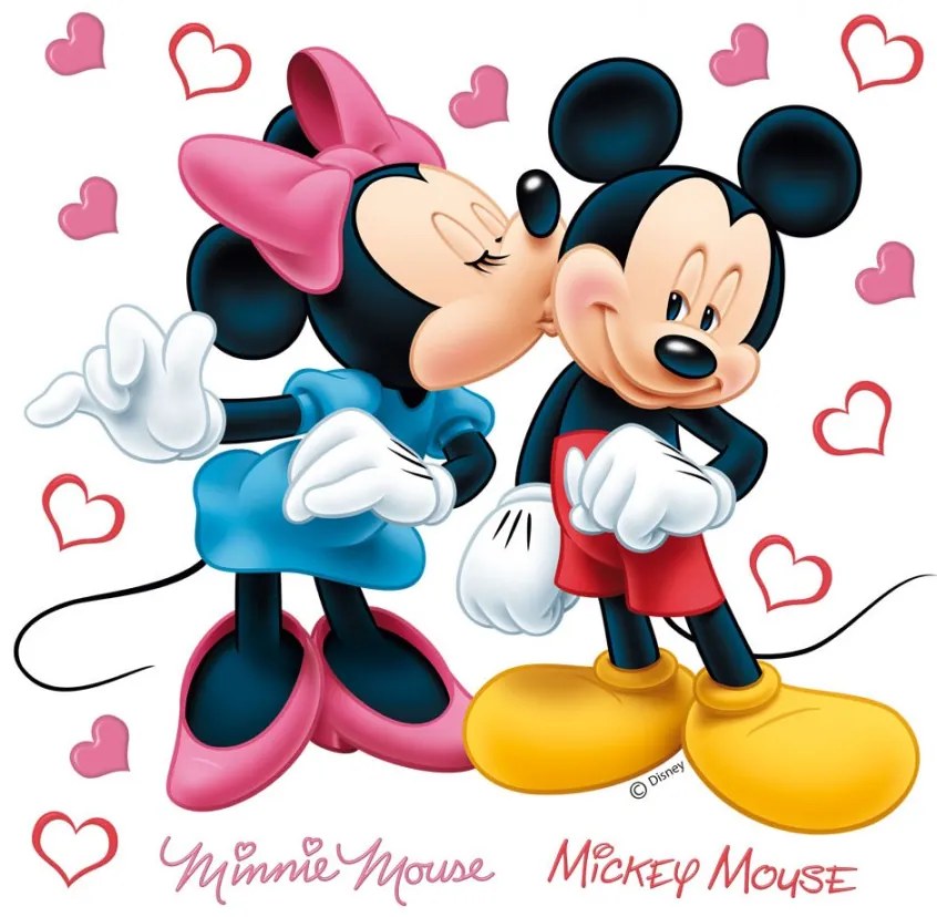 AG Design Samolepky na zeď Disney Mickey a Minnie love DKS1085, 30 x 30 cm